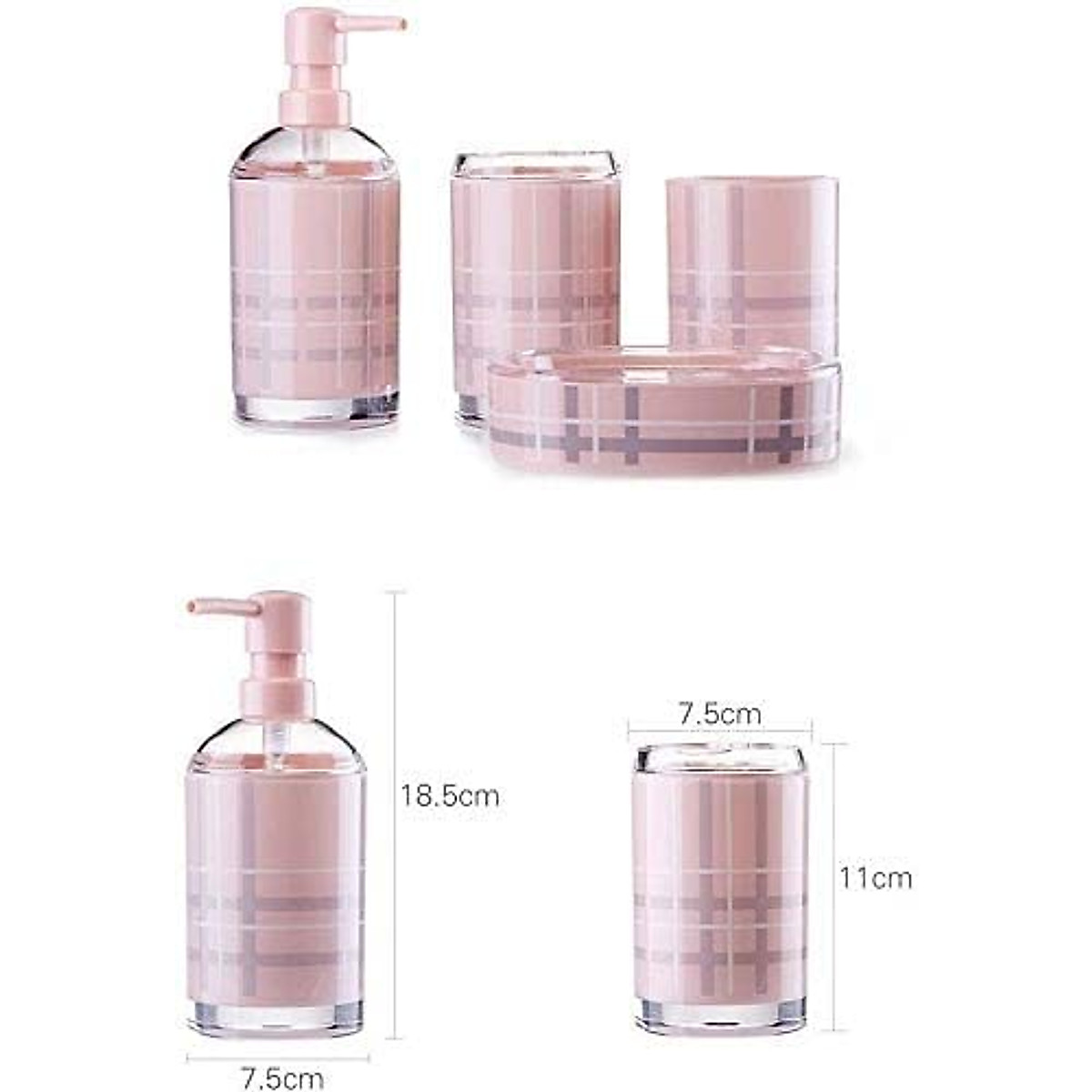 Acrylic Mouthwash Cup Toothbrush Holder Tooth Cup Soap Dish Soap Dish (Color : White, Size : 4 Piece Set)