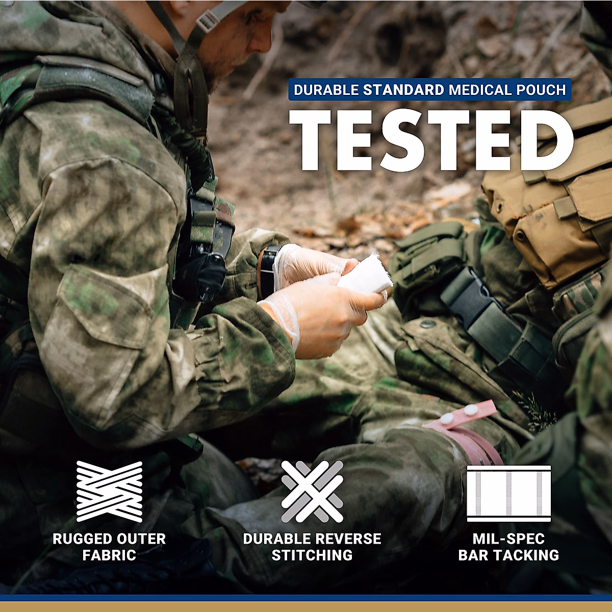 T3 Standard Medical Pouch, MOLLE-Compatible Tactical Pouch for Med Gear, Heavy-Duty Outdoor Pouch for Hiking and Recreation, Supplies Sold Separately, Multicam