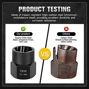 Pgroup Impact Bolt & Nut Remover Set, 15 Pcs (Cr-Mo) Bolt Extractor Tool Set with 3/8 "to 1/4" Hex Adapter and Impact Adapter Reducer 3/8 "to 1/2", Extraction Socket Set for Nuts & Screws with Case