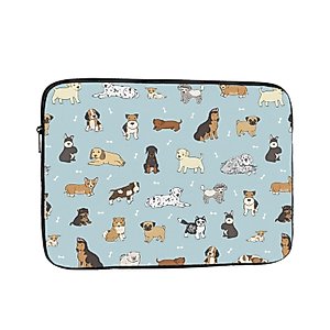 Cartoon Doodle Puppy Dog 13 inch Portable Laptop Sleeve Compatible with MacBook Air Notebook Computer Case for Men Women College School Students