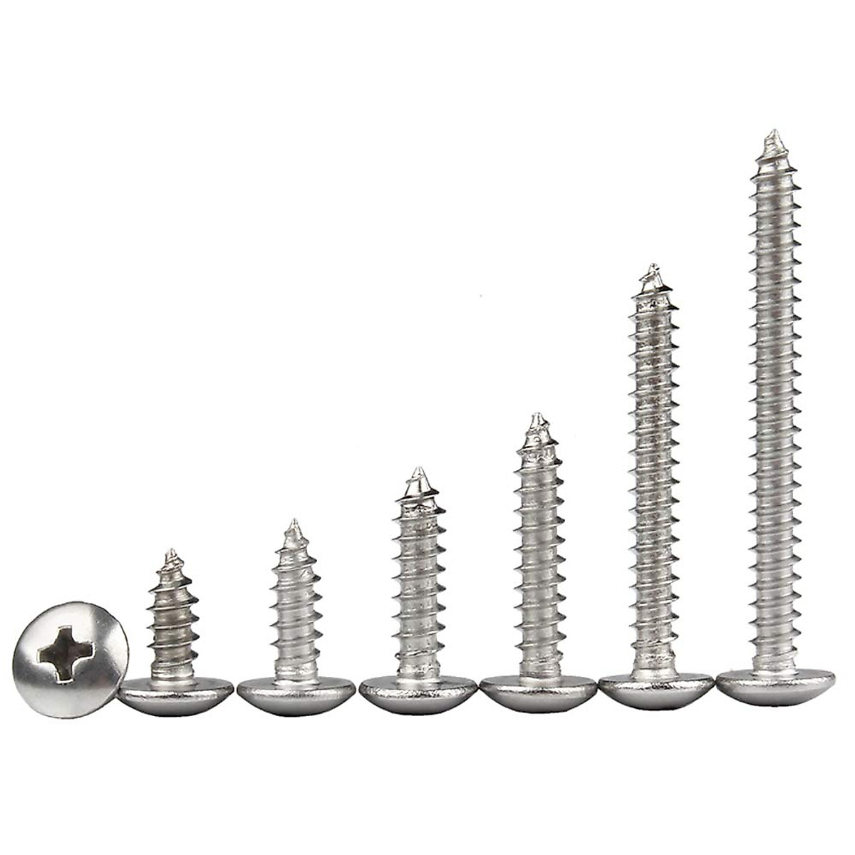 Yudesun Stainless Self Tapping Screws - Wood Screws M3 M4 M5 M6 Corrosion Protection 304 Stainless Steel Mushroom Head