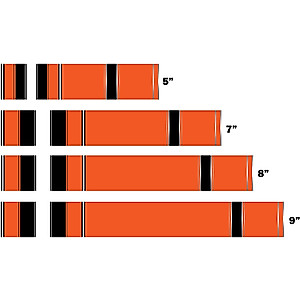 White Water Archery Laminated Orange Traditional 10 Crest Arrow Wraps 15 pk Choose Length Width (8, 1.12)