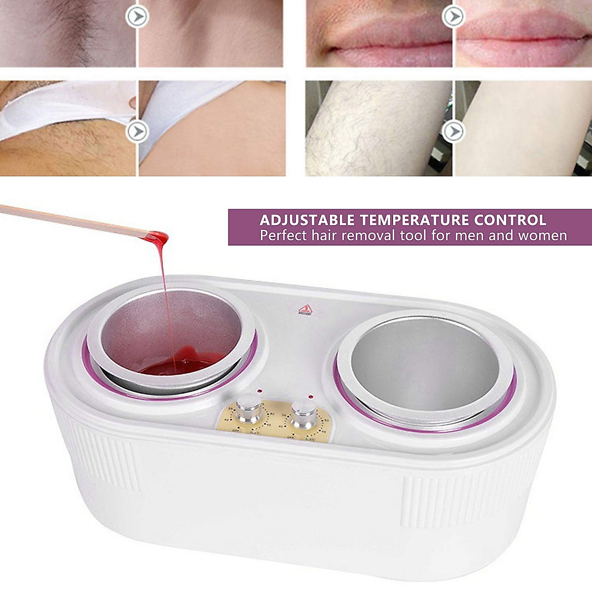 Liphontcta Double Wax Warmer, Professional Electric Wax Heater Large Wax Warmer Wax Melter Wax Supplies for Hair Removal with Adjustable Temperature for Salon(#2)