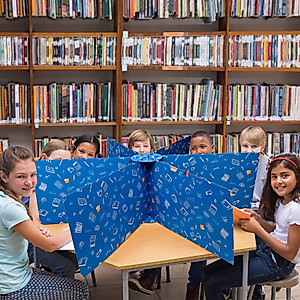 Jinei 4 Sets Student Privacy Dividers Round Table Privacy Boards for Classroom Testing Shields Multiple Station Desk Privacy Divider Testing Folders Boards for School Office Supplies