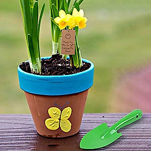 Newflager Mini Colorful Metal Hand Shovel, Trowel Set Garden Tools for Flower Soil Planting Digging Transplanting - Ideal Gardening Gift for Kids (Pack of 5)