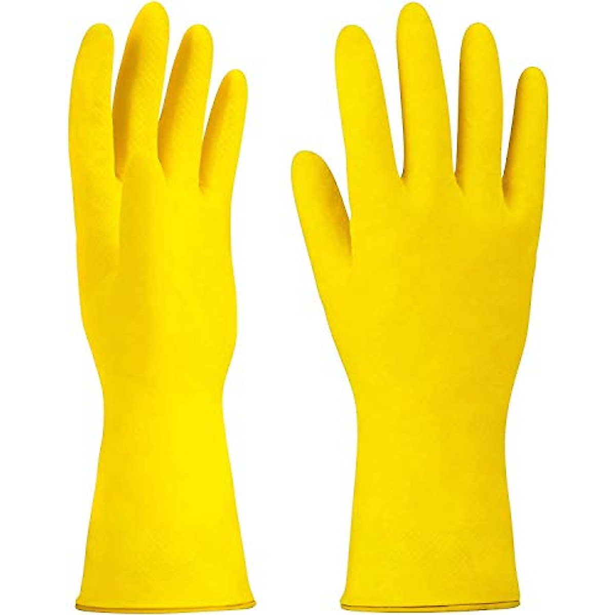 SteadMax 3 Pack Yellow Cleaning Dish Gloves, Professional Natural Rubber Latex Dishwashing Gloves, Reusable Kitchen Dishwasher Gloves Medium Size (3 Pairs) (Pack of 1)