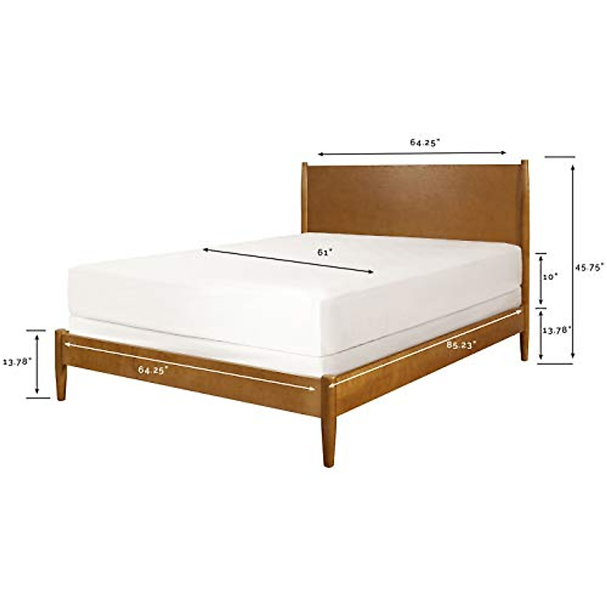 Crosley Furniture KF725001AC Landon Platform Bed and Headboard, Queen, Acorn