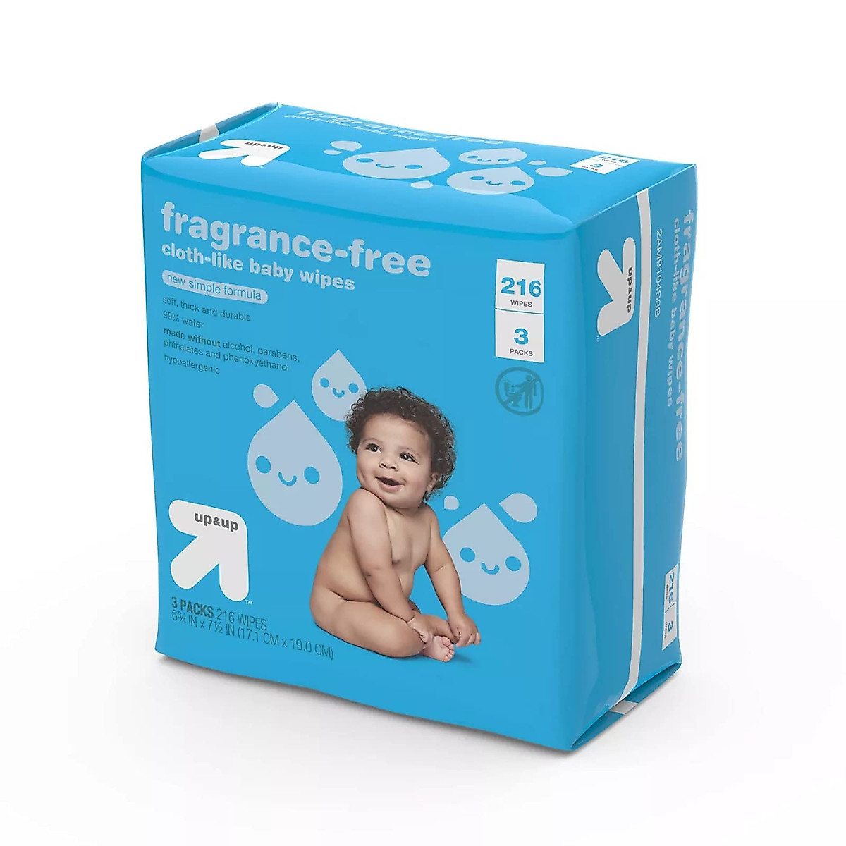 up & up Unscented Baby Wipes with Vitamin E & Aloe - 3 Packs of 72 Wipes with Flip-Top Lid (216 Total Count) Large, Durable and Ultra Soft Baby Wipes Made with Purified Water and No Harsh Irritants