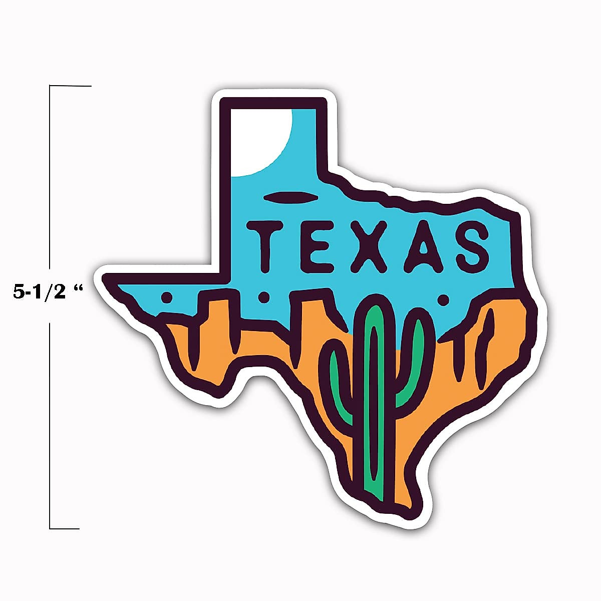 Car Bumper Sticker Magnet Sign - 5x5 in. Refrigerator Tool Box Magnets Texas State Map Southwest Cactus