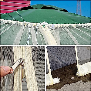 Deyoly 6.5-10ft Beige Patio Umbrella Mosquito Nets, Polyester Mesh, Universal Umbrella Netting Screen, Fits 7.5 8 9 10 FeetT Outdoor Patio Tables Cantilever Offset Hanging Market Umbrellas