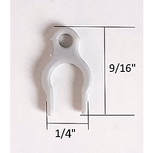 Blind Parts Vertical Blind Track Carrier Stem/Hook w/C Clips - No Carrier (5)