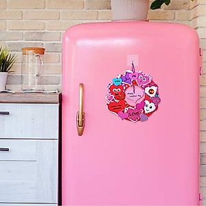 Winlyn 12 Sets Heart Wreath Ornaments Decorations Valentine Crafts Kits for Kids Classroom DIY Valentine's Day Heart Wreath Assorted Heart Cutouts Foam Stickers Googly Eyes Valentine Gift Exchange