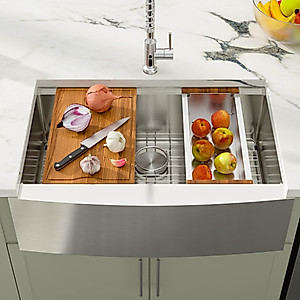 Dcolora 30 Inch Farmhosue Sinks Workstation Stainless Steel Single Bowl Farm Style Sink Farmer Country Apron Front Barn Sink, 30"x21"x10" DC-A7741