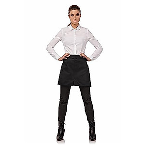 Chef Works Unisex Largo Half Bistro Apron, Black, One Size