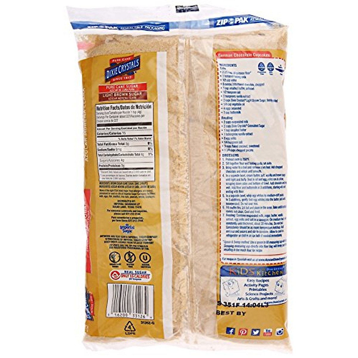 Imperial Sugar Dixie Crystals Light Brown Sugar, 2 lb