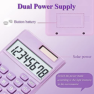 Basic Calculator, Desktop Cute Pocket Size Mini Calculators for School, Office, Home (Purple)