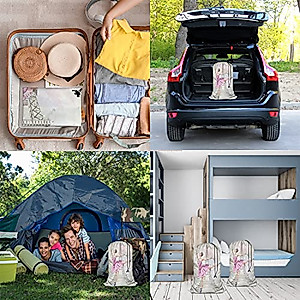 Swono Beautiful Ballerina Large Travel Laundry Bag Washable Wet Dry Bag Large Dirty Clothes Bag Dancer Posing Dancing on Eiffel Tower Bathing Suit Workout Bag for Gym Clothes Laundry Wet Clothes