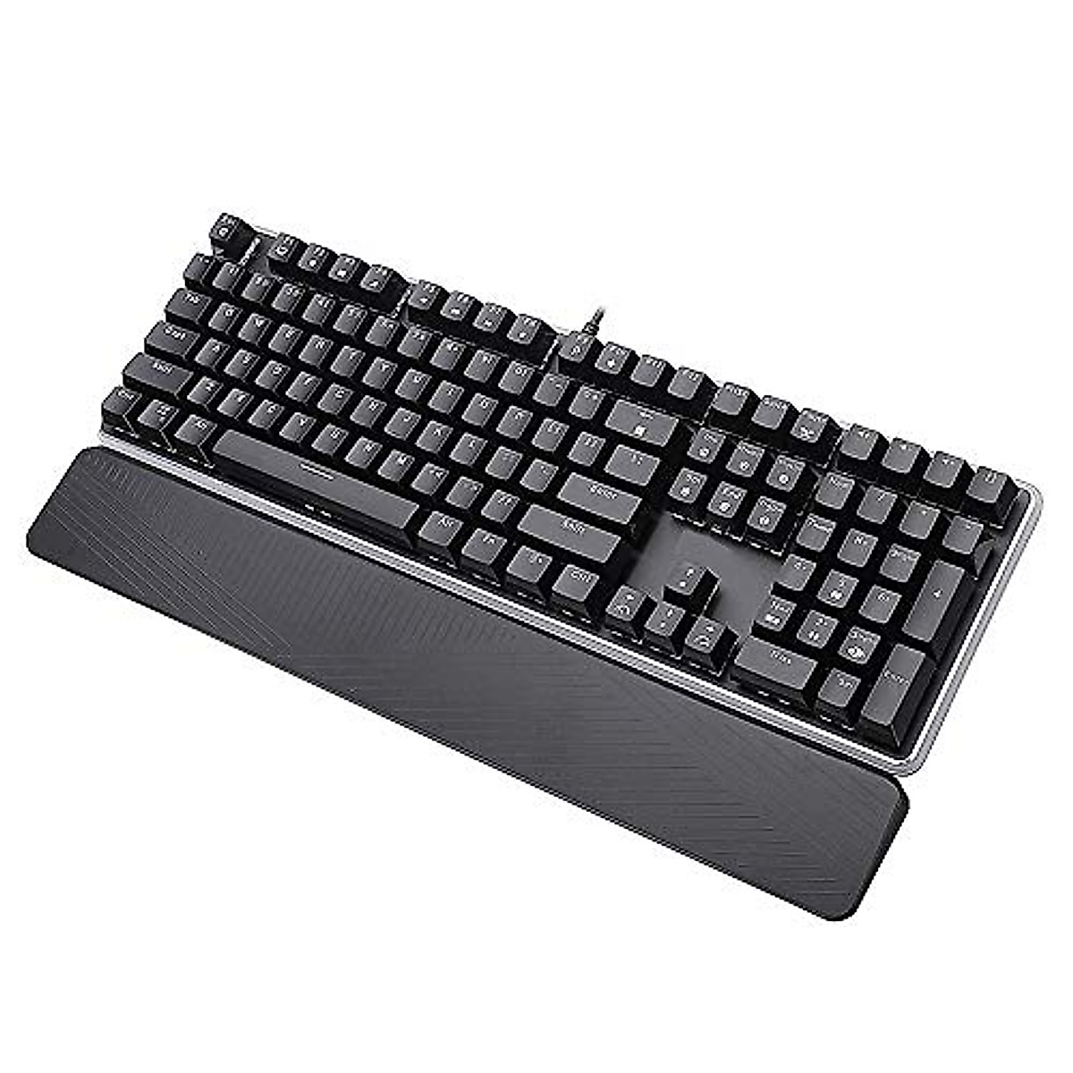 Teerwere Gaming Keyboard Ergonomic Design 108 Key RGB Side Backlit Mechanical Gaming Keyboard with Wrist Pad ABS Keycaps Mechanical Gaming Keyboard (Color : Black, Size : Brown Switch)