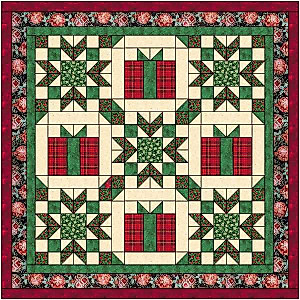 Quilt Kit All Wrapped Up/Christmas/Benartex Fabrics Precut 70" X 70"