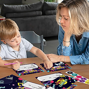 HBYDO Video Game Party Invitation Card,20 Set Birthday Party Invitations for Gaming Themed Party with Stickers,Party Supplies Birthday Invitation Cards for Birthday Graduation Personalized Party