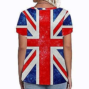 Womens Summer Tops 2023 Patriotic T Shirts Lightweight American Flag 4th of July Tops Dressy Casual Loose Tshirts