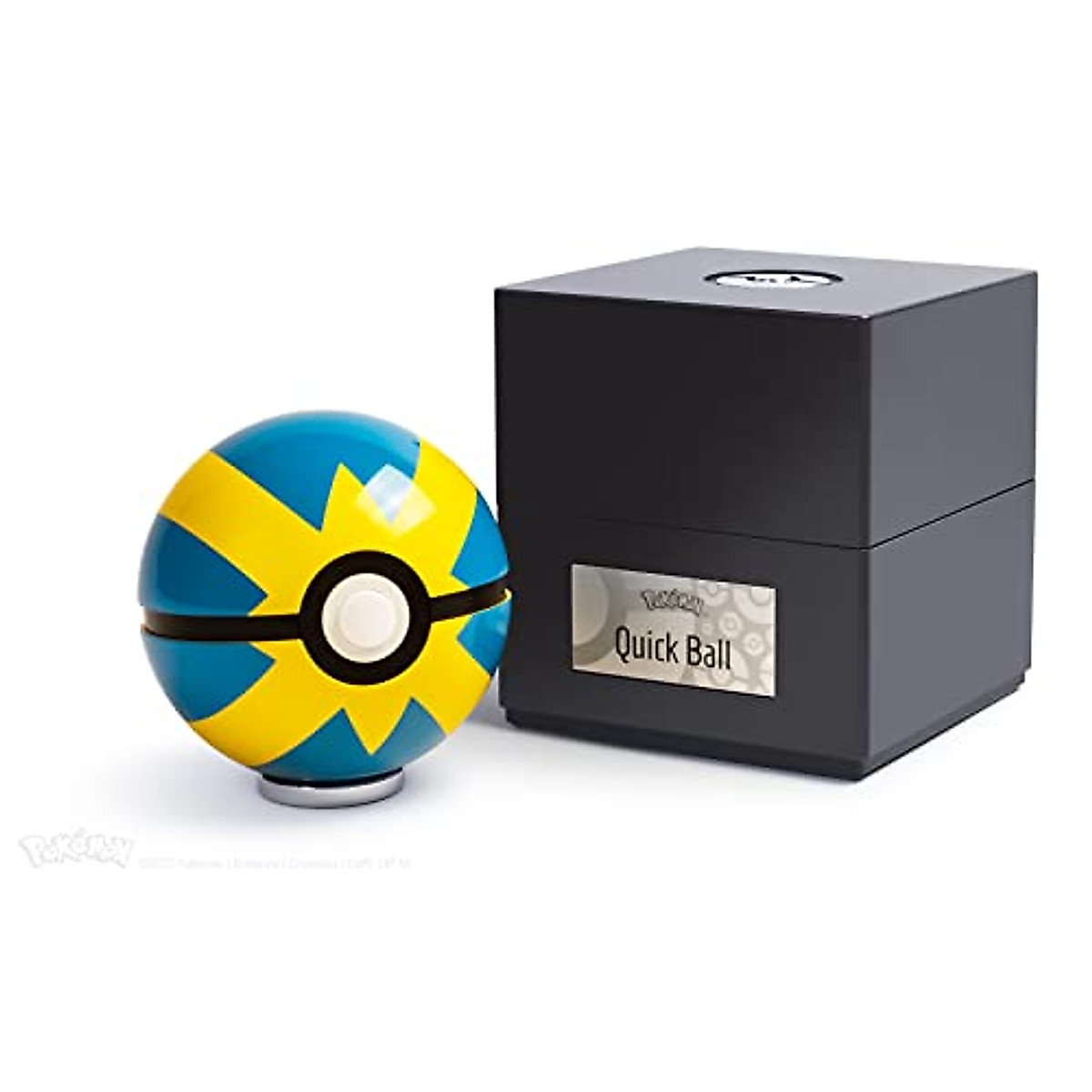 The Wand Company Pokémon Poké Ball Authentic Replicas - Realistic, Electronic, Die-Cast Poké Ball with Display Case Light Features (Quick Ball)