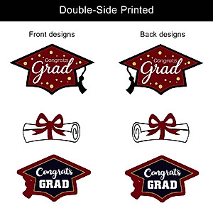 Maroon and Gold Graduation Decorations Set of 24 Class of 2025 Table Decor Congrats Grad Party Centerpiece Sticks Table Toppers Graduation Party Supplies