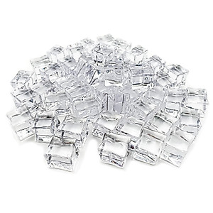 LYFJXX Fake Ice, Clear Fake Ice Cubes Acrylic, 17 mm 100 PCS Acrylic Decorative Ice Cubes for Photography Accessories Props Decoration Vase Fillers
