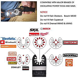 Adust 20PCS Titanium Oscillating Saw Blades, Multitool Blades for Cutting Hard Material, Metal Nails Wood and Plastic, Oscillating Tool Blades fit Dewalt Rockwell Milwaukee Makita Bosch (31)