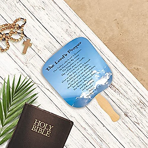 Swanson Christian Products Church Fans - Hand Held Parlor Fans for Adults - Hand Fans for Church Services - The Lord's Prayer - Pack of 25