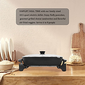 Extra Deep Nonstick Electric Skillet - Serves 6 to 8 People (10.5Qt.)
