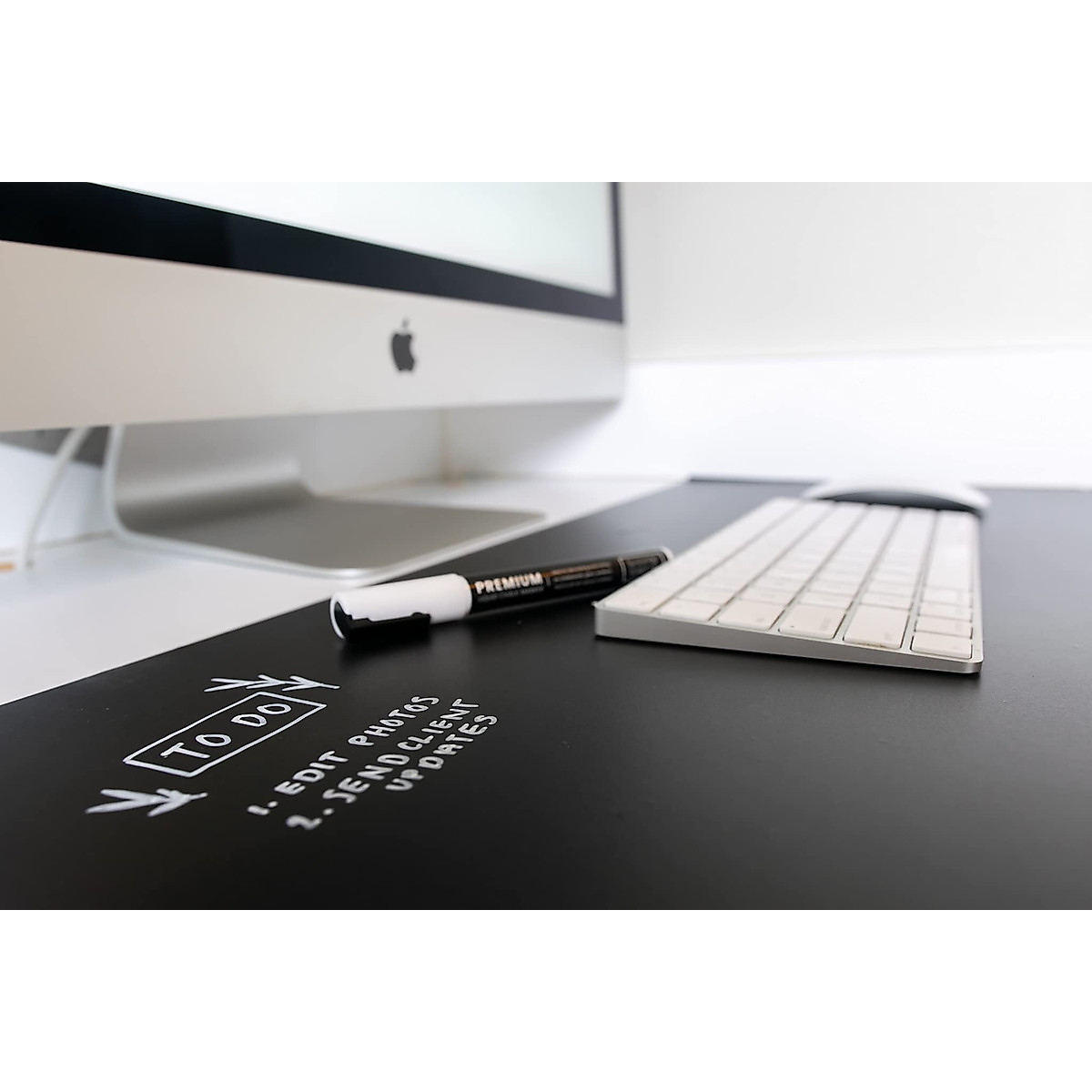 Erasable Liquid Chalk Markers White 2PK - Fine Tip Chalk Marker for Chalkboard - Bright Ink & Easy to Erase - 3mm Reversible Tip for Bullet or Chisel Point - White Bistro Chalk Markers for Blackboard