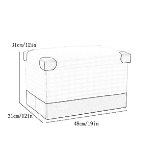 DANADESK Foldable Rectangular Storage Ottoman Footstool, Leather Shoes Bench Storage Bench Chest with Memory Foam seat Footrest Stool -Blue M