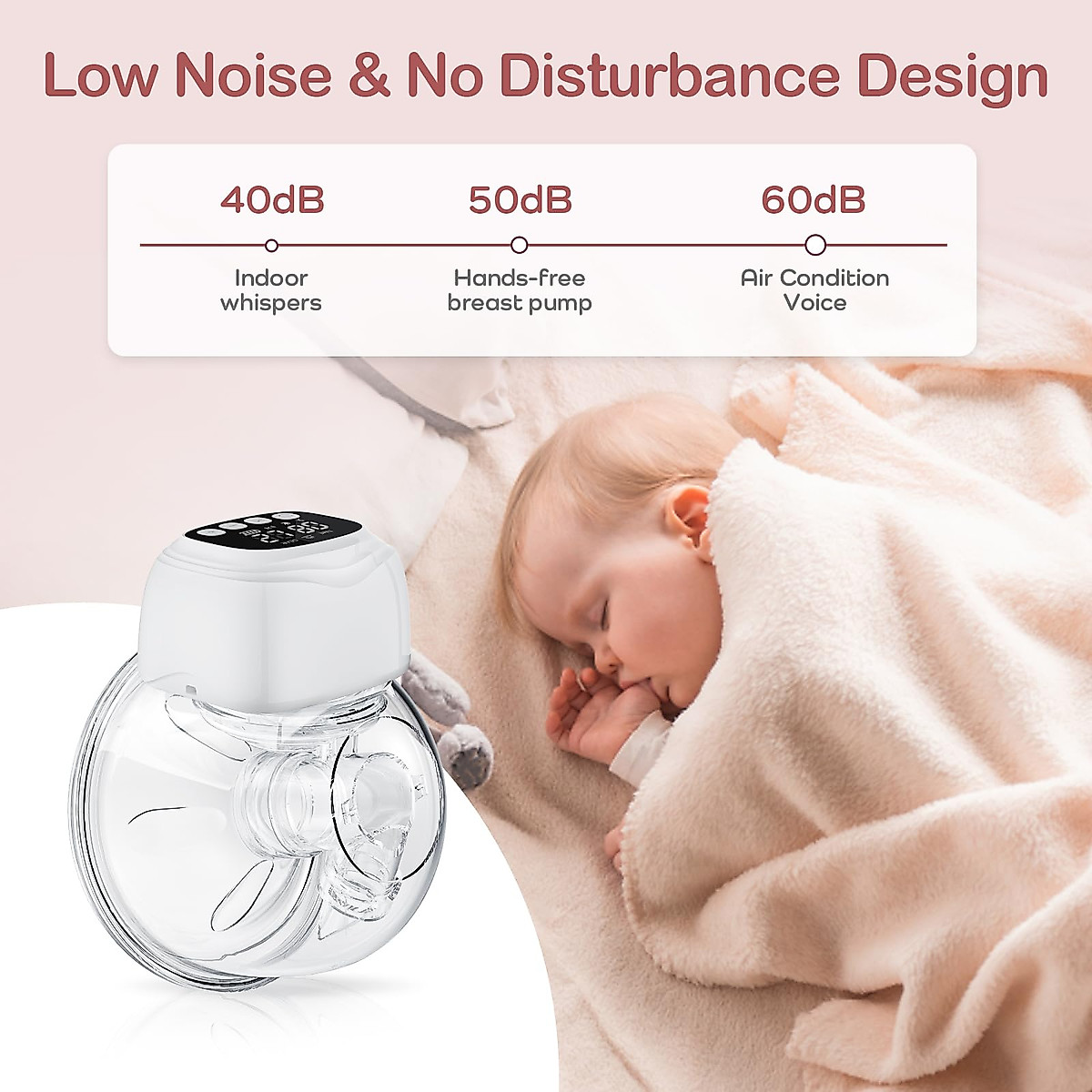 Breast Pump Hands Free Breast Pump, Wearable Breast Pump with Soft Double-Sealed Flange, Wireless Electric Breast Pump with 3 Modes & 9 Levels, No Leakage