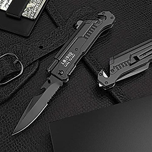 Father's Day Gifts for Dad from Daughter Son, 7-In-1 Pocket Multitool Knife Cool Gadgets Birthday for Men Women Him Husband Who Have Everything Wants Nothing, Tactical Survival EDC Camping Accessories