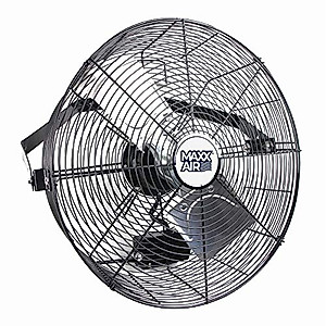 Maxx Air Wall Mount Fan, Commercial Grade for Patio, Garage, Shop, Easy Operation and Powerful CFM (18" Industrial Wall Mount)