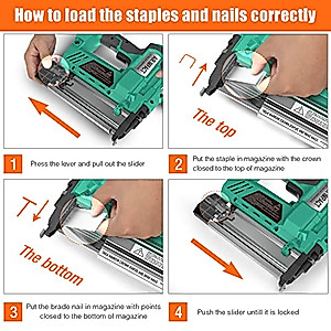 ENERTWIST 20V Cordless Brad Nailer 18 Gauge Nail Gun Battery Powered Including 2.0Ah Li-ion Battery 2 in 1 Cordless Nail/Staple Gun w/Lithium-Ion Battery for Upholstery, Carpentry,Woodworking