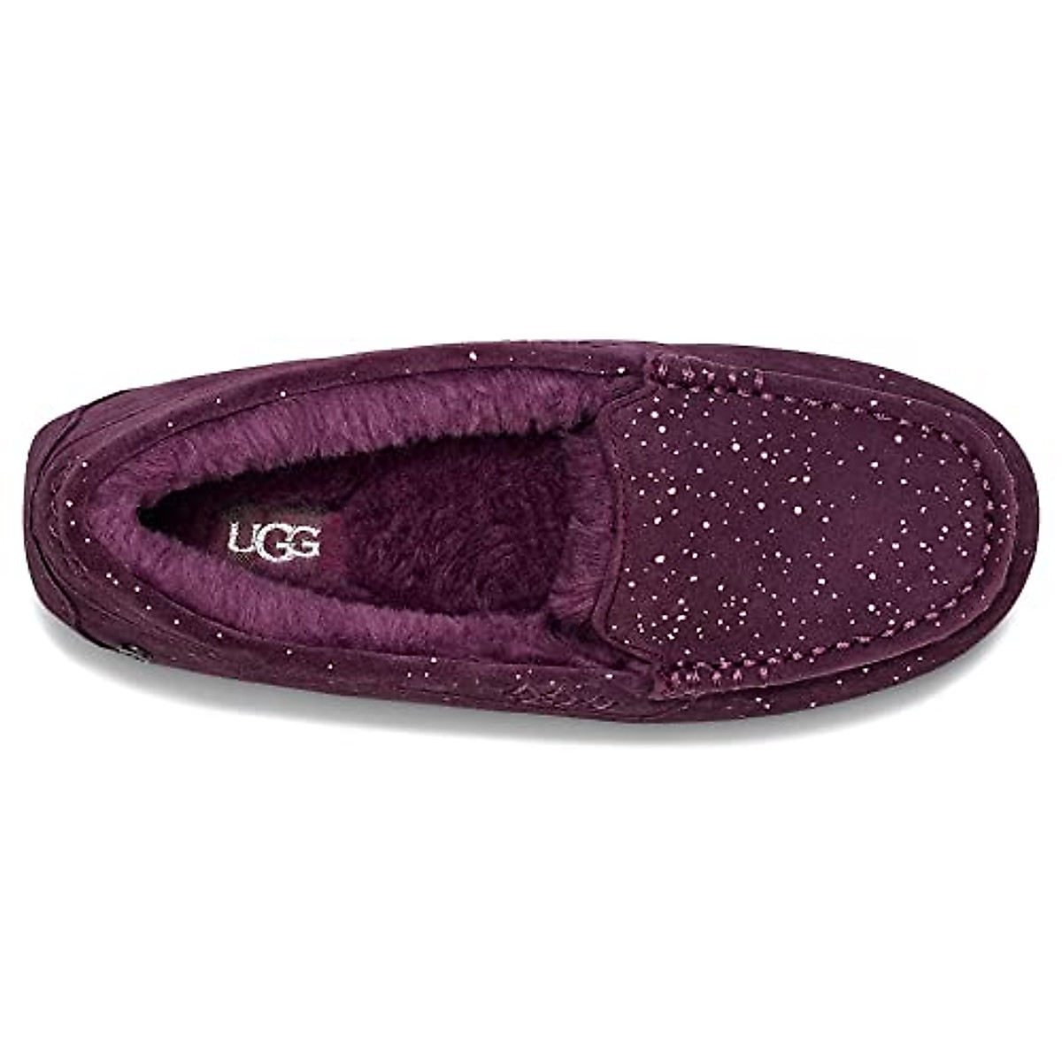 UGG Women's Ansley Metallic Spots Slipper, Pinot Noir, 5