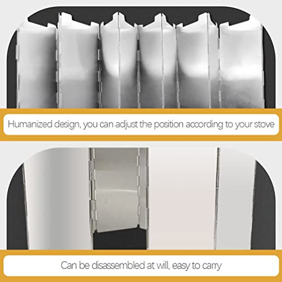 VANZACK Camping Stove Portable Bbq Portable Bbq 16 Sheets of Creative Windscreen Burner Windshield Foldable Windproof BBQ Windscreen with Bag Portable Burner Portable Burner Portable Stove