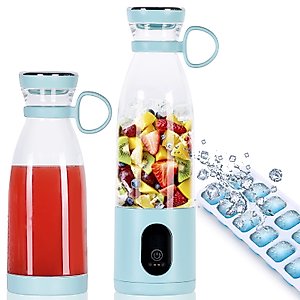 Portable Blender, Mini Blender For Shakes and Smoothies, Personal Blender USB Rechargeable, Fresh Juice Blender,17OZ Big Power Handheld Blender For Kitchen Ice,Fruit, Frozen Fruit. (blue)