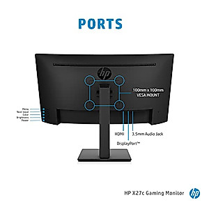 HP 27-inch Curved 165Hz FHD Gaming Monitor, Eyesafe (X27c, Black)