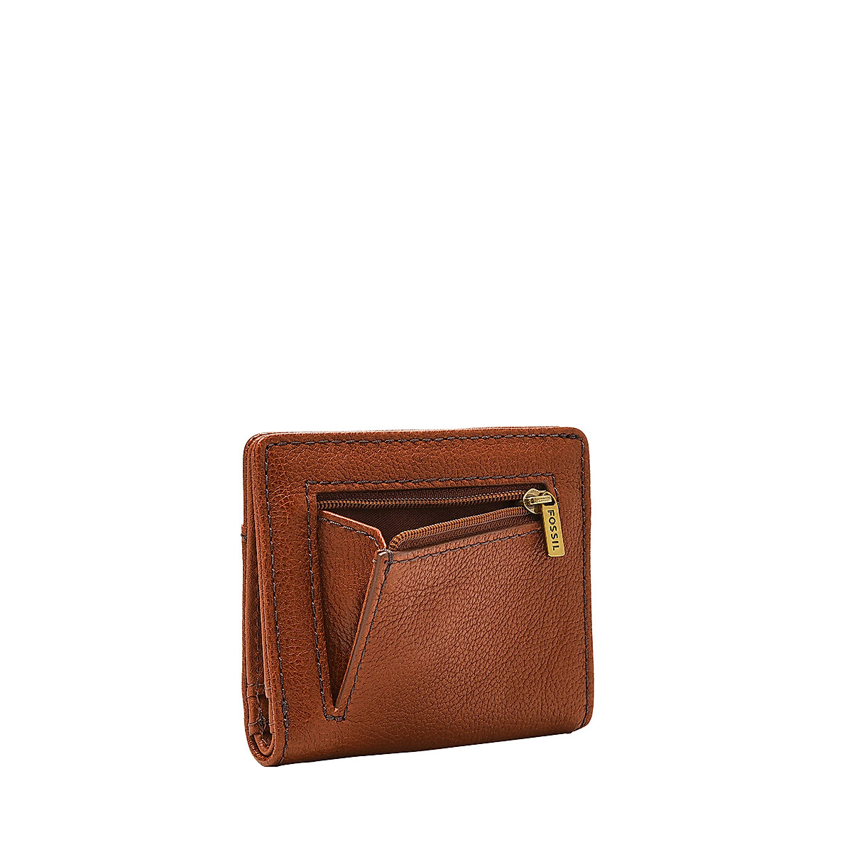 Fossil Women's Tara Leather Wallet Multifunction Bifold, Brandy (Model: SL6523213)
