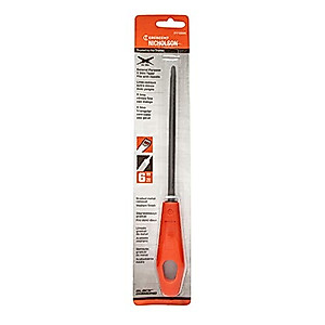 Nicholson 6" Triangle Single Cut Extra Slim Taper File with Red Handle - 21736NN