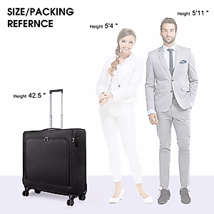 Bukere Rolling Garment Bags with Wheels for Travel, Wheeled Garment Luggage Bag with TSA Locks for Men and Women, 4 Spinner Wheels, Separate Suit Compartment, Checked-Large 26-Inch Suitcase