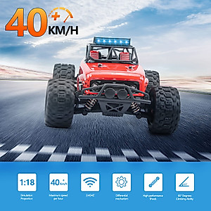 BESWIT 1:18 RC Cars, 40 KM/H Fast Off Road Remote Control Car, 4WD All Terrain High Speed RC Truck for Adult Kids