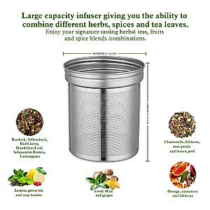 AVODAH 20 oz Tea Cup with Tea Infuser and Lid. Tea Infuser Mug with Tea Strainer, Two Lids & Straw. Coffee Travel Mug with Tea Accessories for Cold Brew (Lilac)