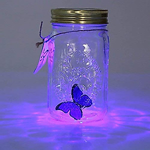Butterfly Collection Jar, Butterfly in a Jar That Moves, Butterfly Collection Mason Jar, Animated Butterfly in a Jar (Yellow)