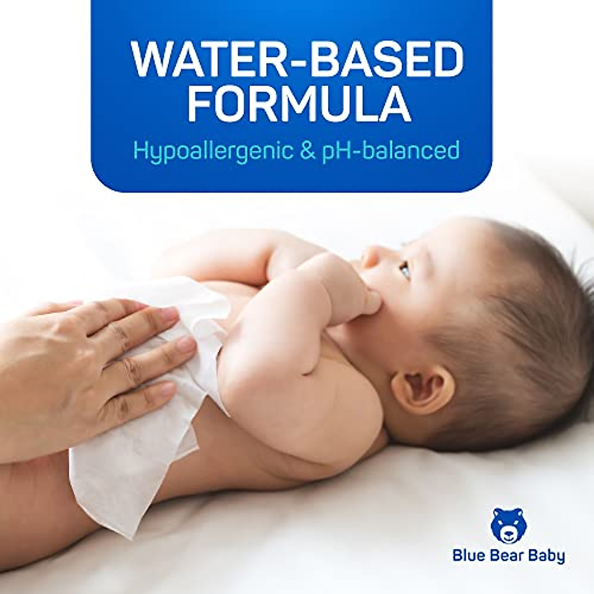 Blue Bear Protection Baby Wipes Sensitive Formula, Ultra Gentle & Hypoallergenic Wet Wipes Baby, Baby Wipes Bulk, Travel Baby Wipes, Baby Face Wipes 2304 Count (Pack of 32)