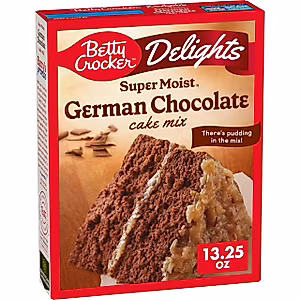 Betty Crocker Delights Super Moist German Chocolate Cake Mix, 13.25 oz. (Pack of 12)