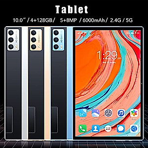 Tablet, 10 Inch IPS Screen 100-240V 5G WiFi Dual Band Tablet PC for Home On The Go (Gold)